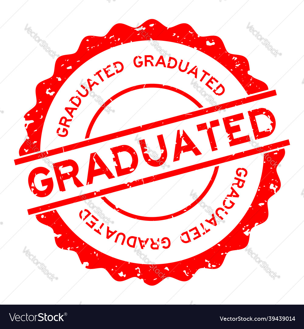 Grunge red graduated word round rubber seal stamp Vector Image