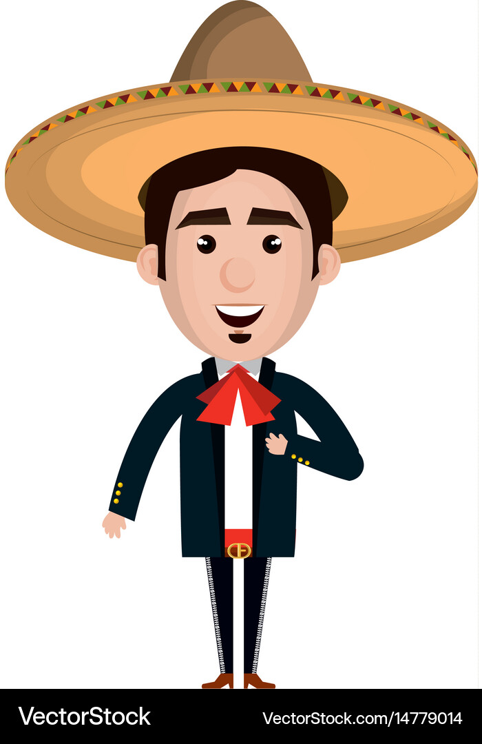 Mexican mariachi avatar character Royalty Free Vector Image