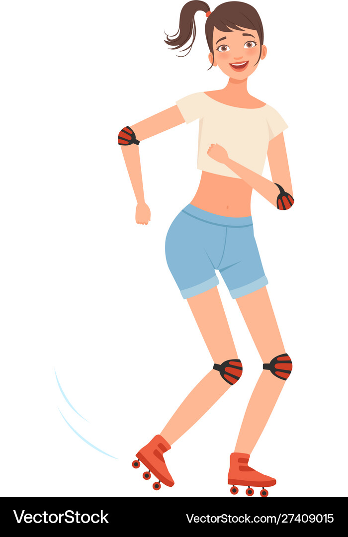 Teenager rollerblading character Royalty Free Vector Image