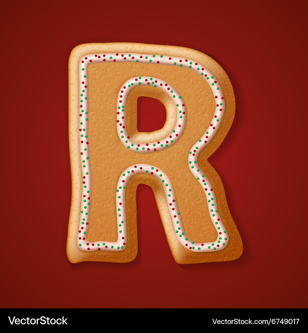Christmas gingerbread cookies alphabet Royalty Free Vector