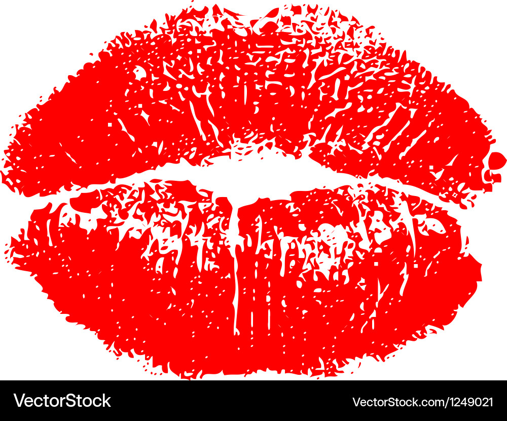 Red kiss print Royalty Free Vector Image - VectorStock