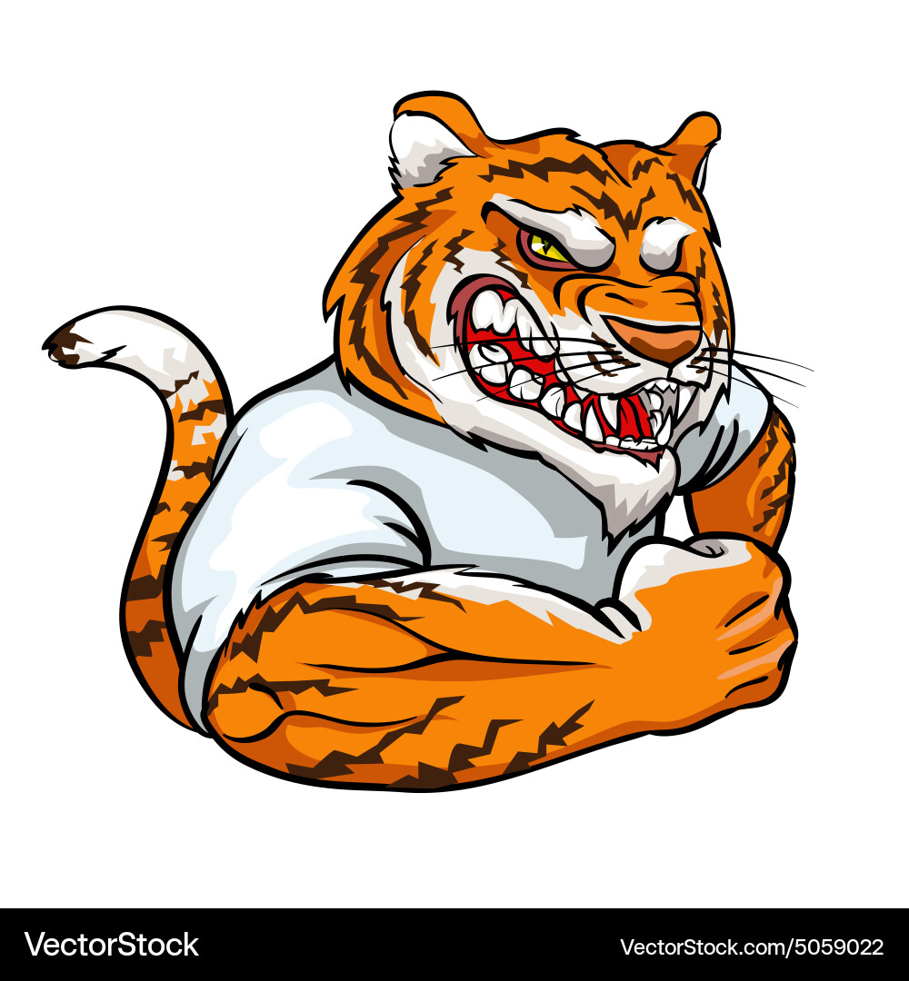 Tiger mascot team label design Royalty Free Vector Image