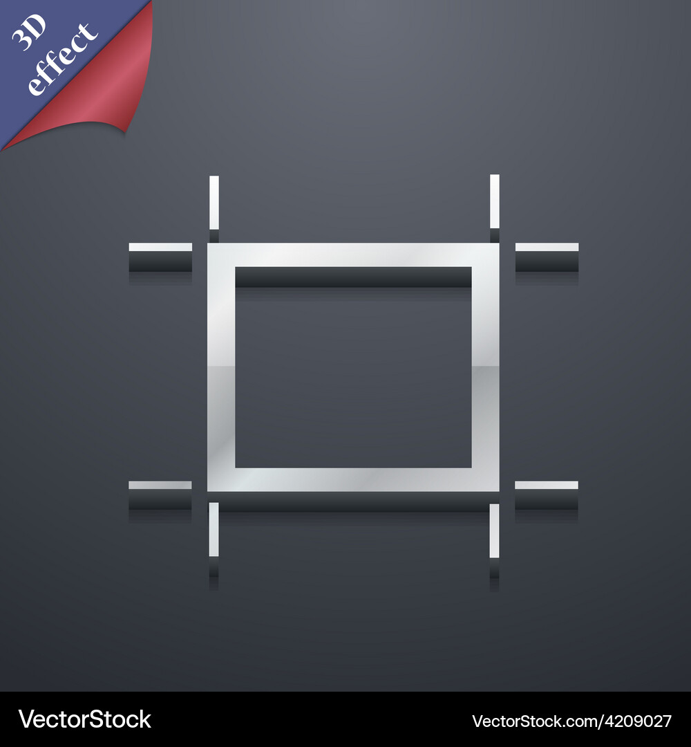 Crops and registration marks icon symbol 3d style Vector Image