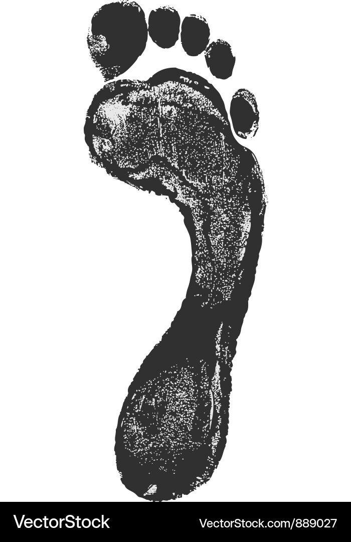 Grey carbon foot print Royalty Free Vector Image