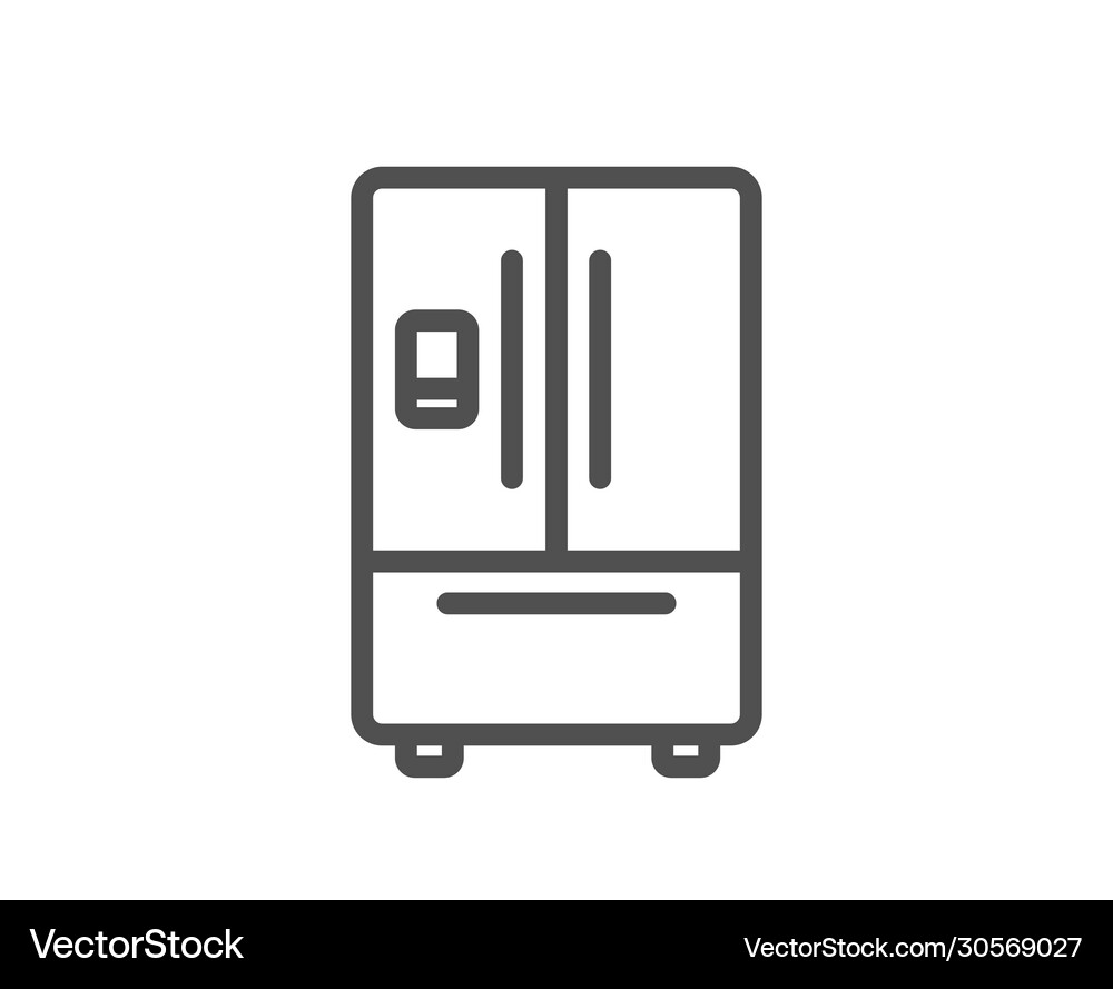 Refrigerator with ice maker line icon fridge sign Vector Image