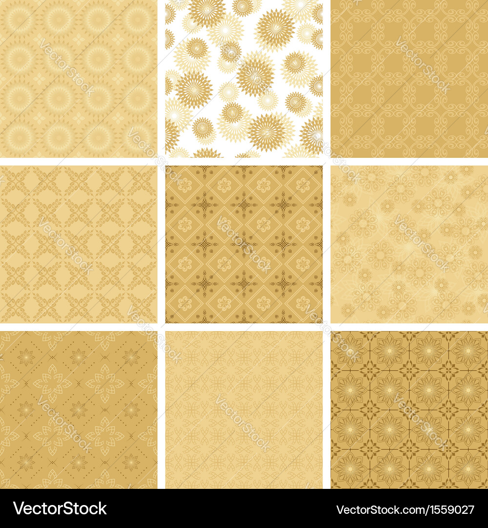 Set of beige geometric pattern for decorations Vector Image