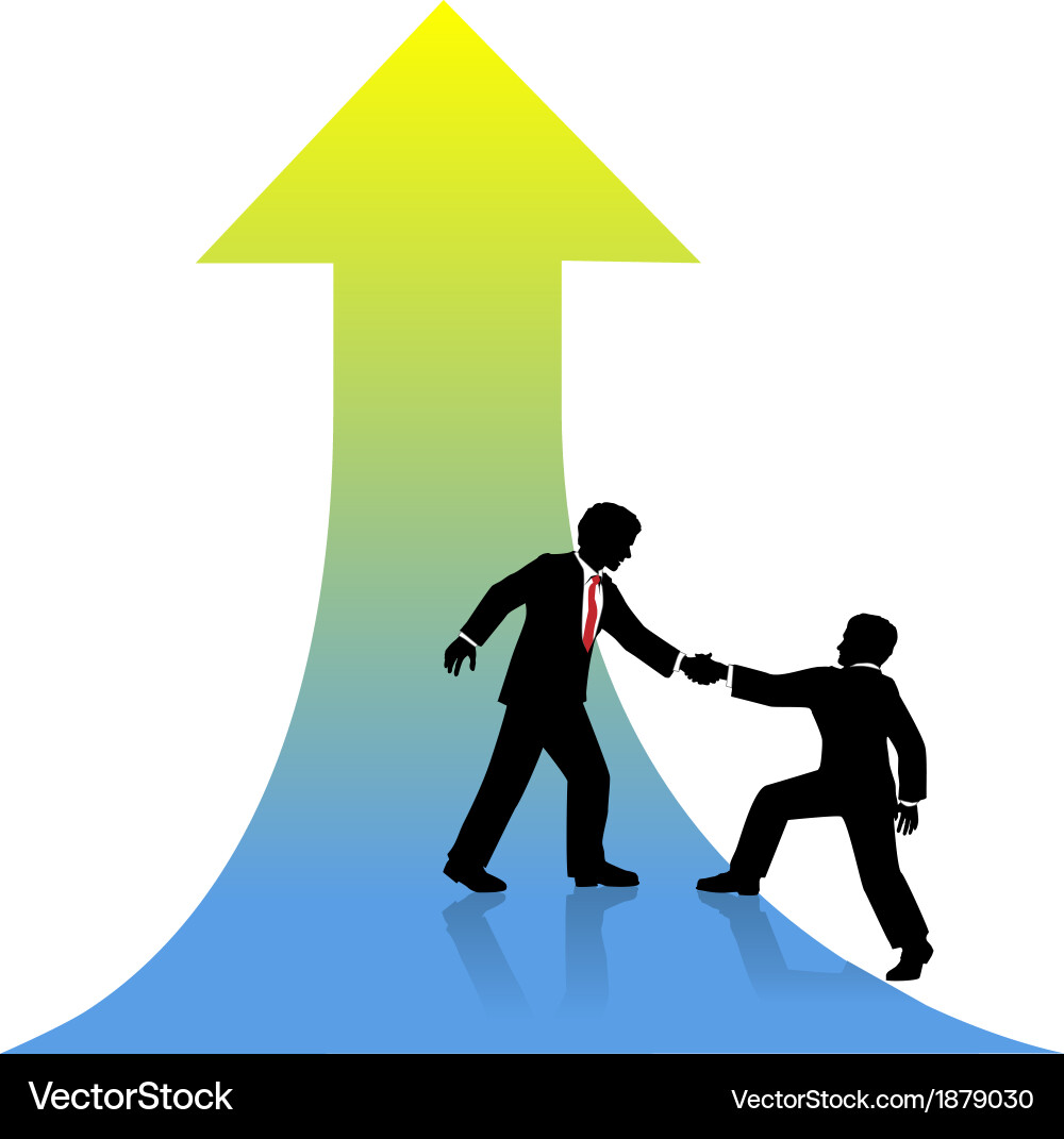 Business person helping partner up to success Royalty Free Vector Image ...