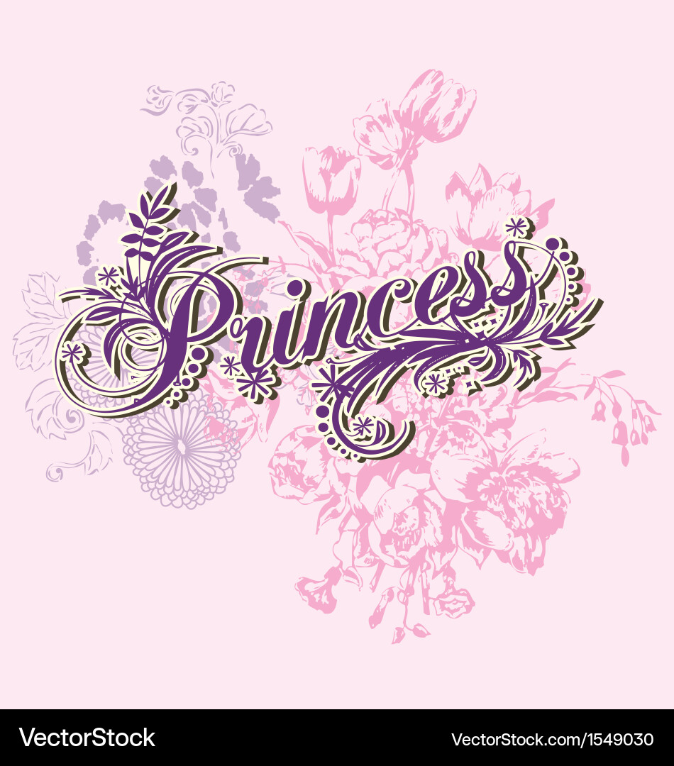 Wording of princess Royalty Free Vector Image - VectorStock