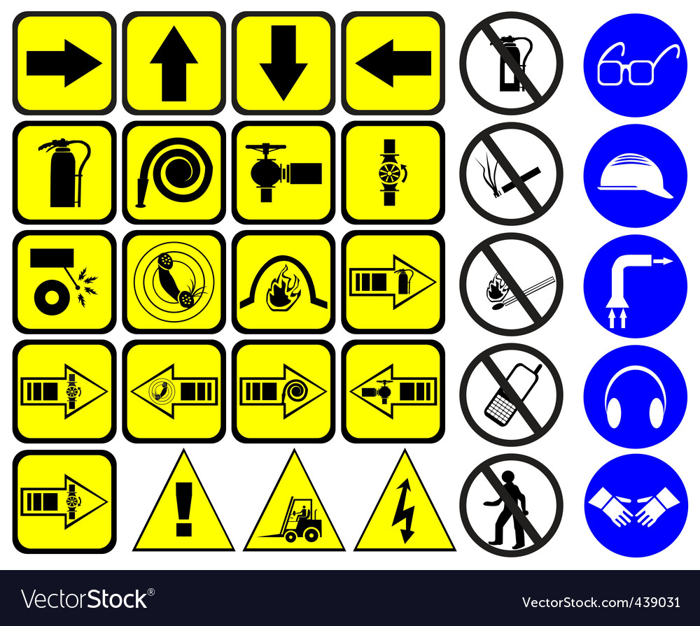 Safety signs Royalty Free Vector Image - VectorStock