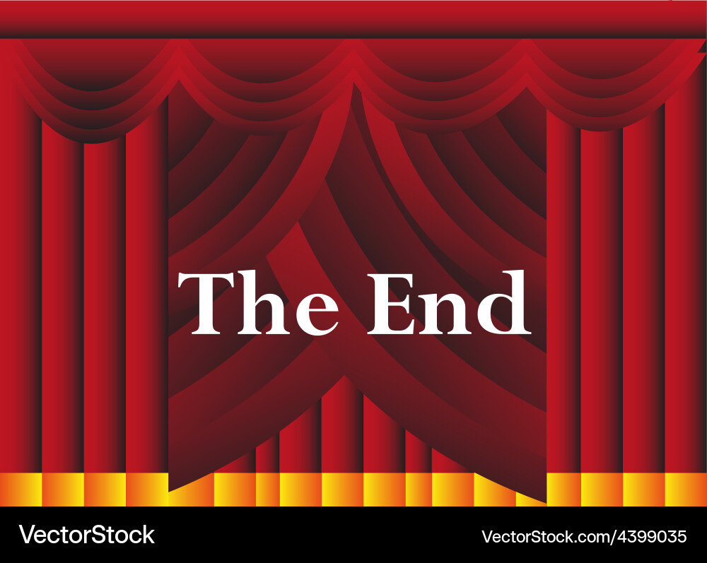 The end curtains background Royalty Free Vector Image
