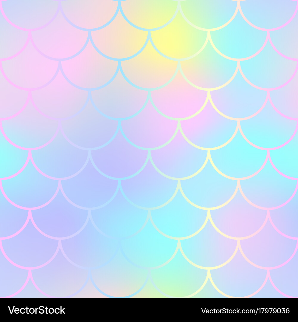Fantastic fish skin pattern with scale ornament Vector Image