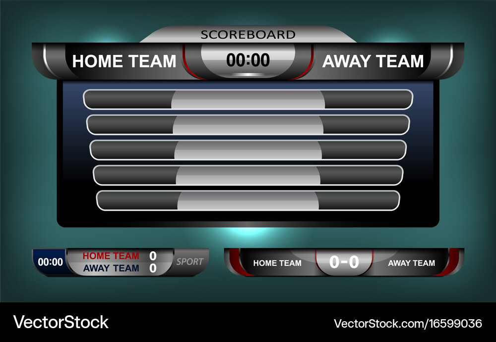 Scoreboard elements football Royalty Free Vector Image
