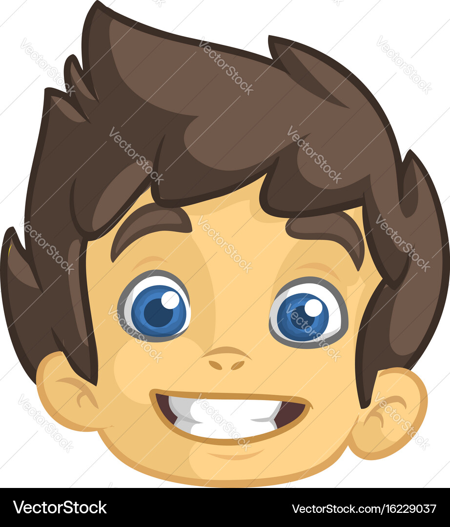 Cartoon small boy head Royalty Free Vector Image