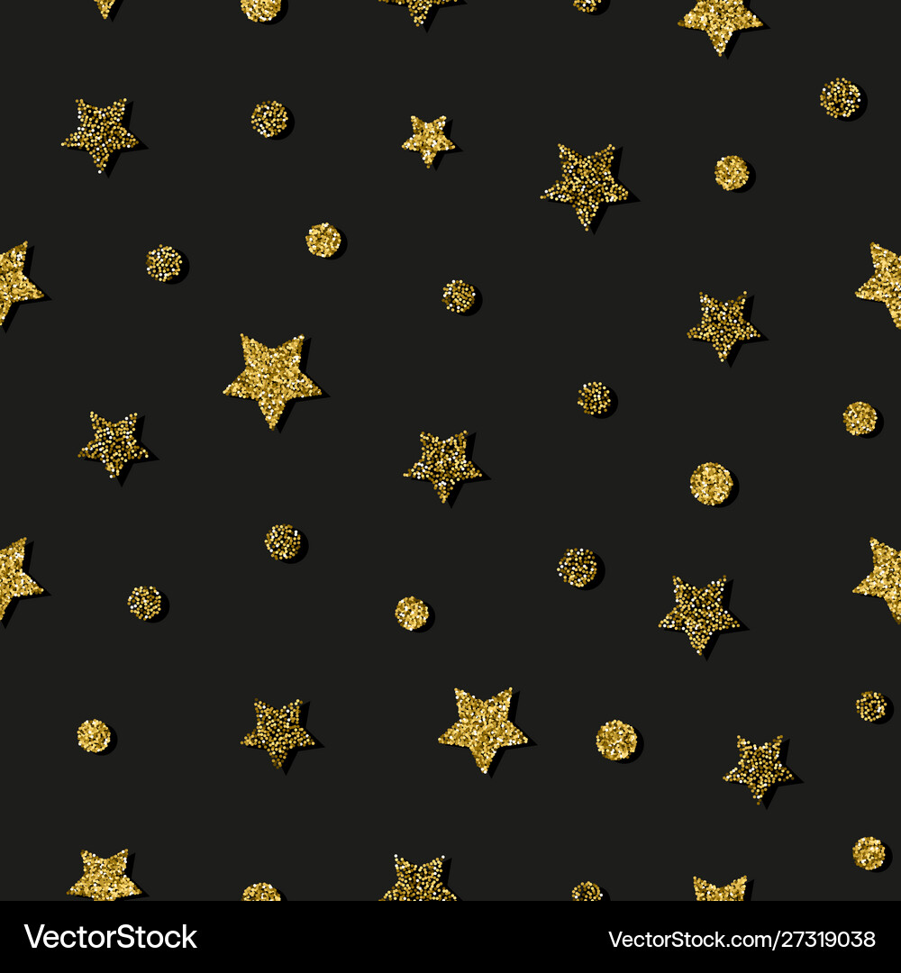 Star christmas design seamless gold pattern Vector Image