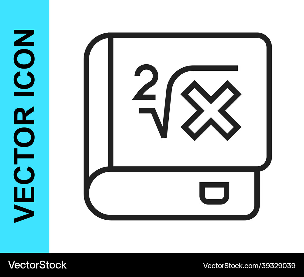 Black line book with word mathematics icon Vector Image