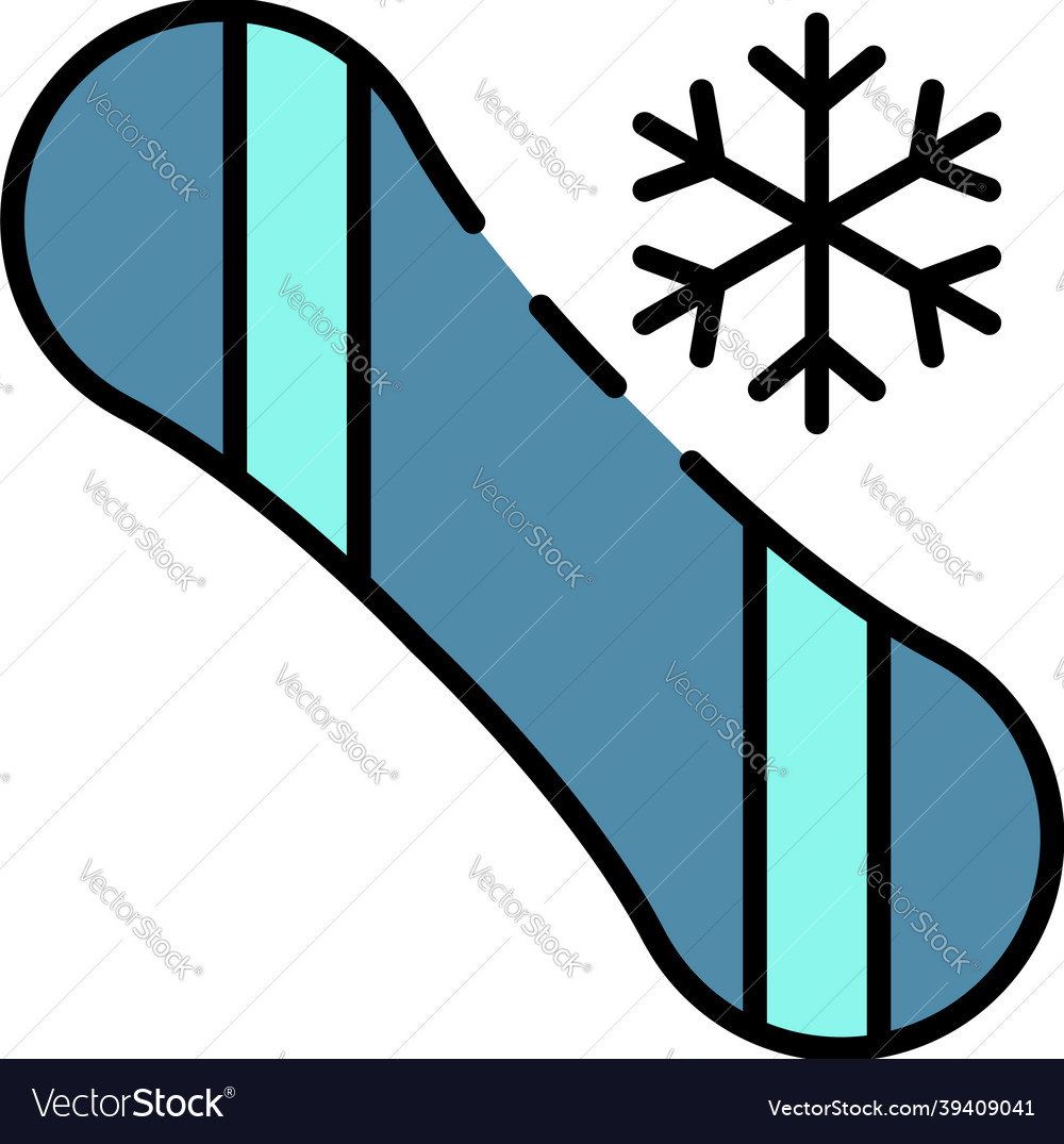 Snowboarding icon color outline Royalty Free Vector Image