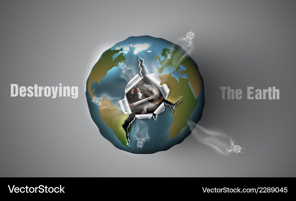 Destroying the Earth Royalty Free Vector Image