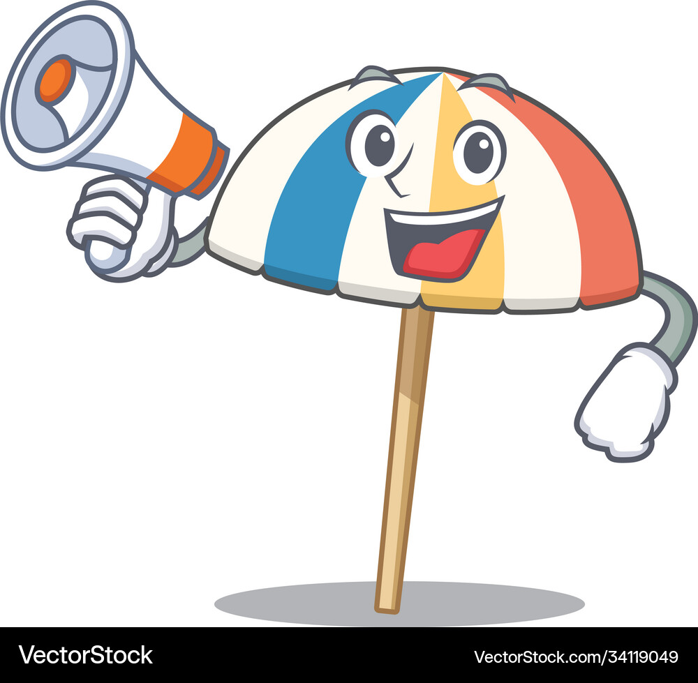 An icon beach umbrella holding a megaphone Vector Image