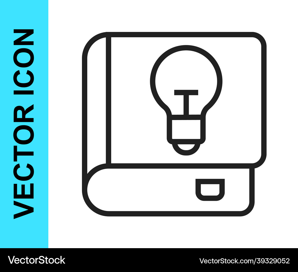 Black line user manual icon isolated on white Vector Image