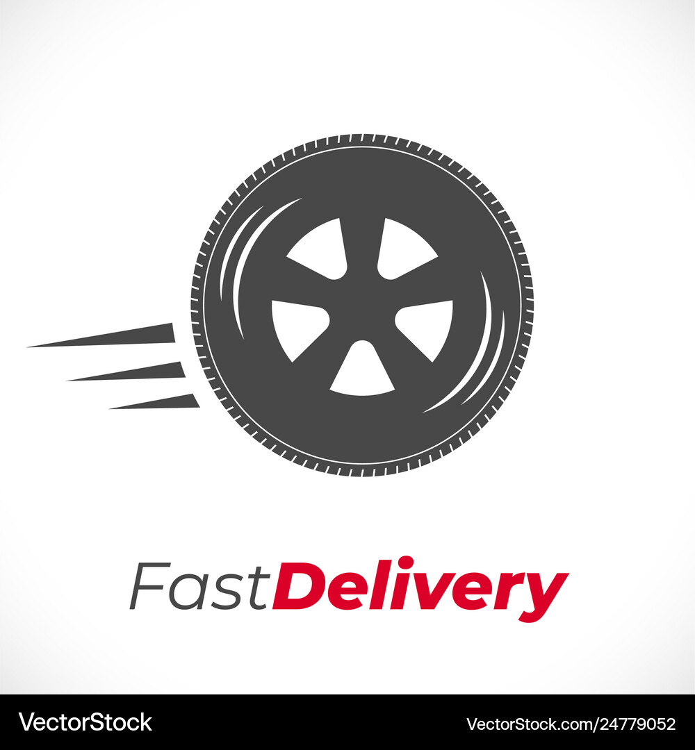 Delivery icon wheel grey Royalty Free Vector Image
