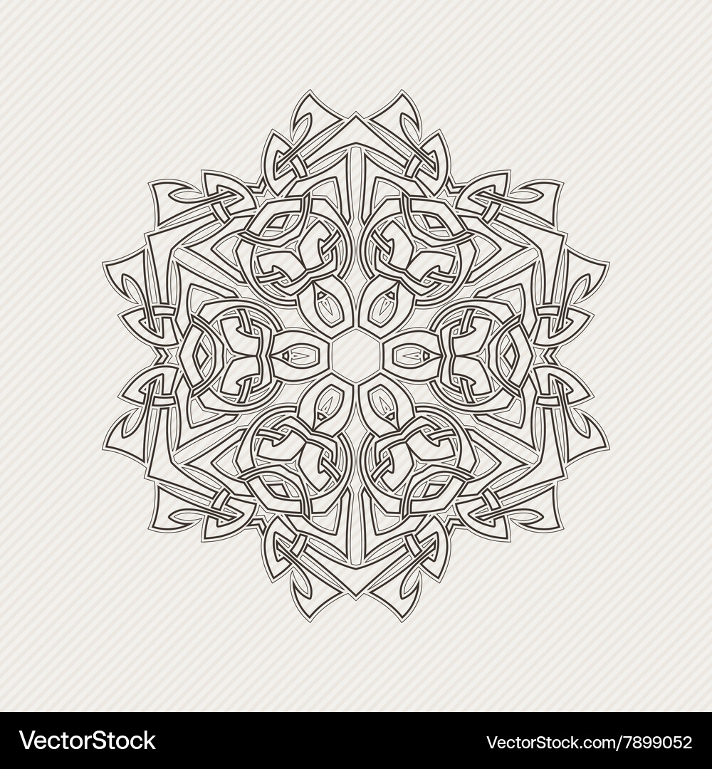 Mandala Gothic lace tattoo Celtic weave Royalty Free Vector