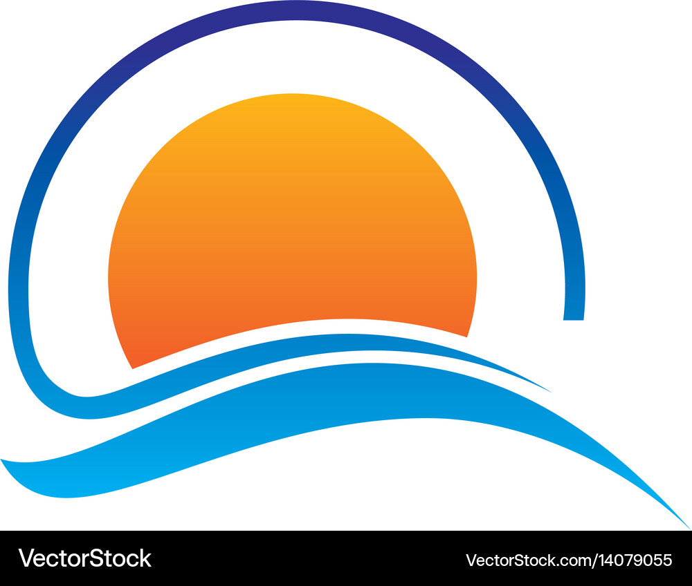Abstract sunset logo design Royalty Free Vector Image