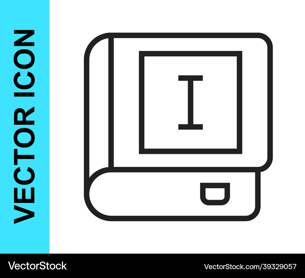 Black line book icon isolated on white background Vector Image