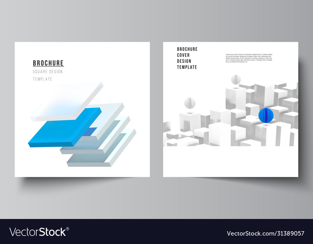 Layout two square format covers Royalty Free Vector Image