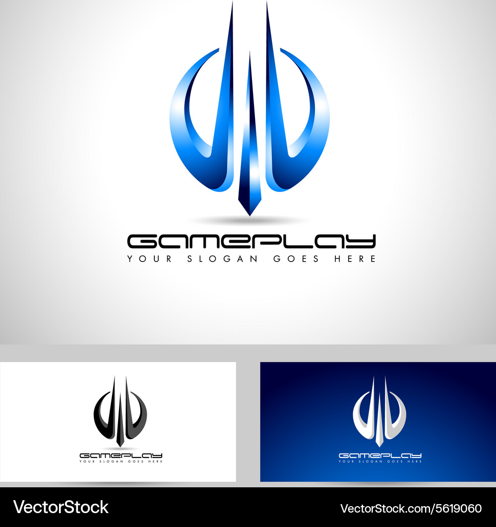 Gameplay logo design Royalty Free Vector Image