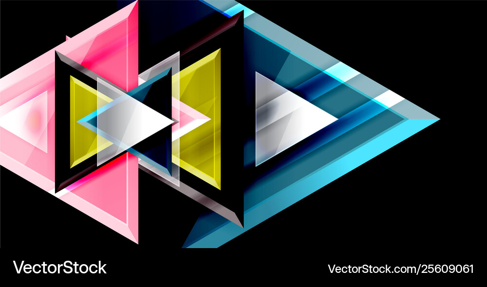 Glossy shiny triangles background Royalty Free Vector Image