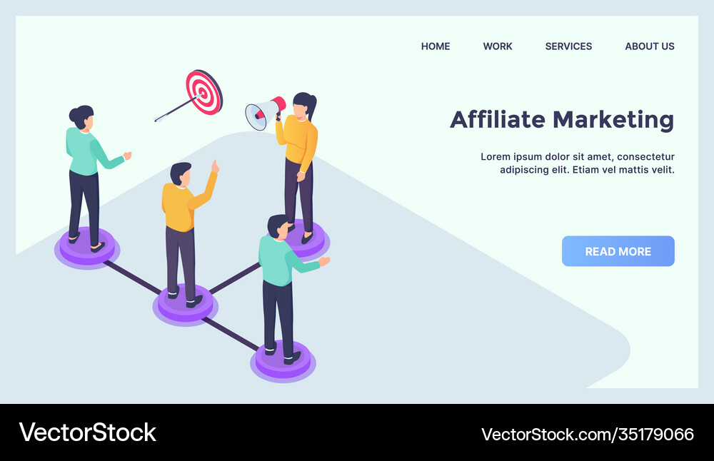 Affiliate marketing concept for website template Vector Image