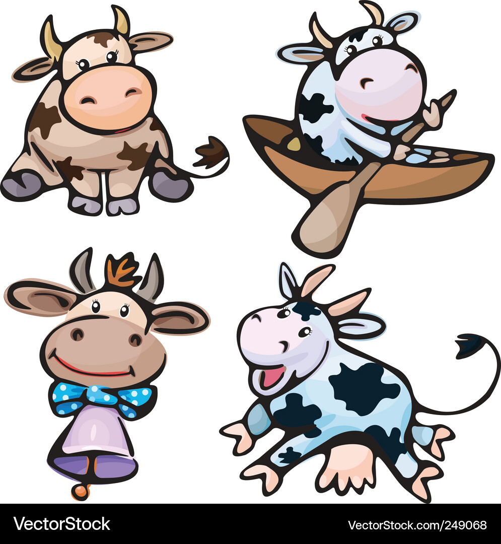 Cute cows Royalty Free Vector Image - VectorStock