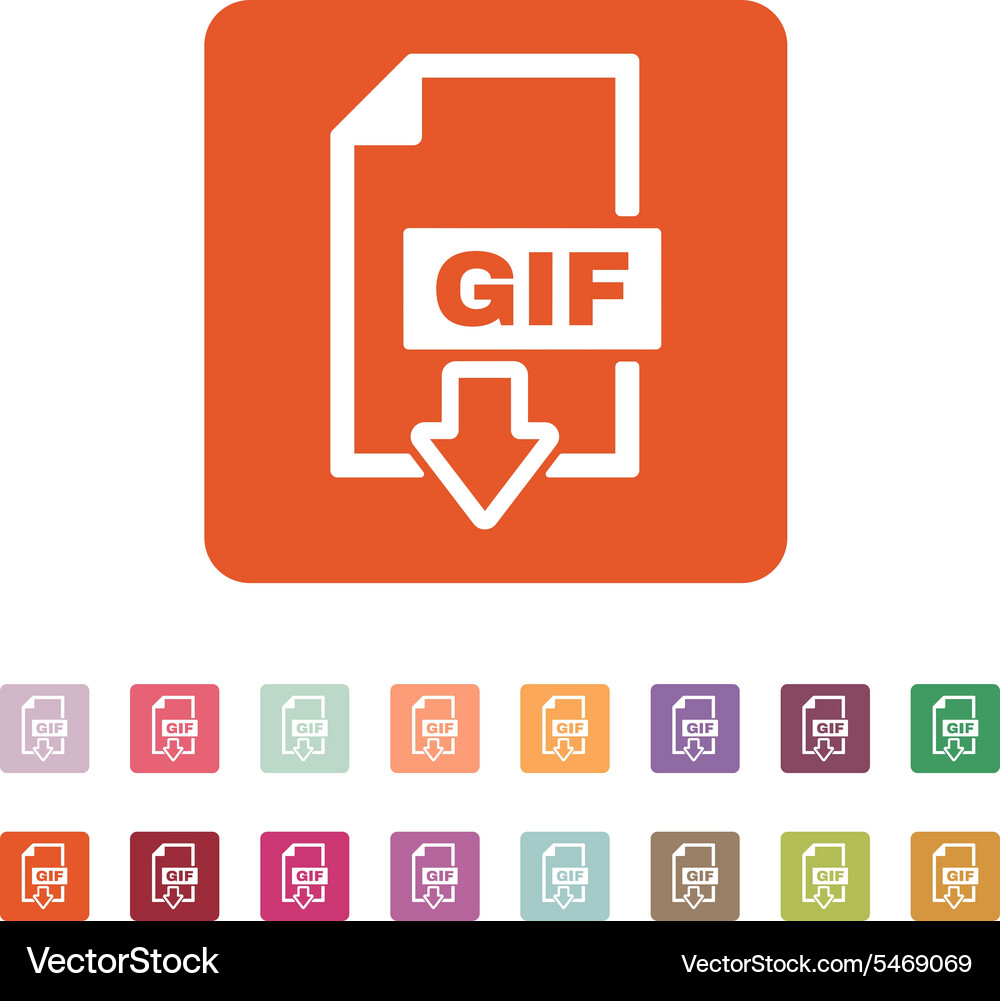 Gif icon file format symbol flat Royalty Free Vector Image