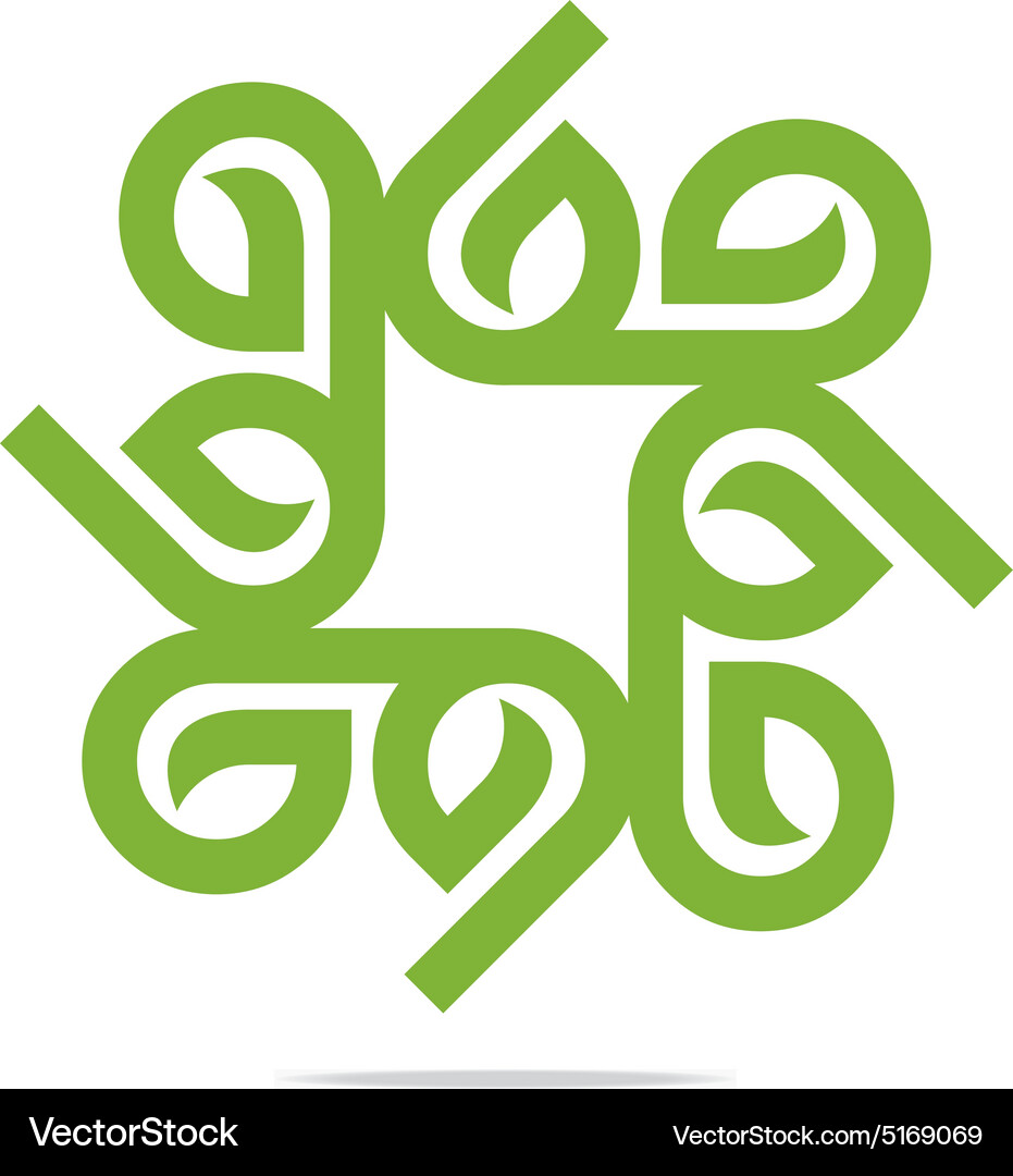 Go green leaf greening symbol icon Royalty Free Vector Image