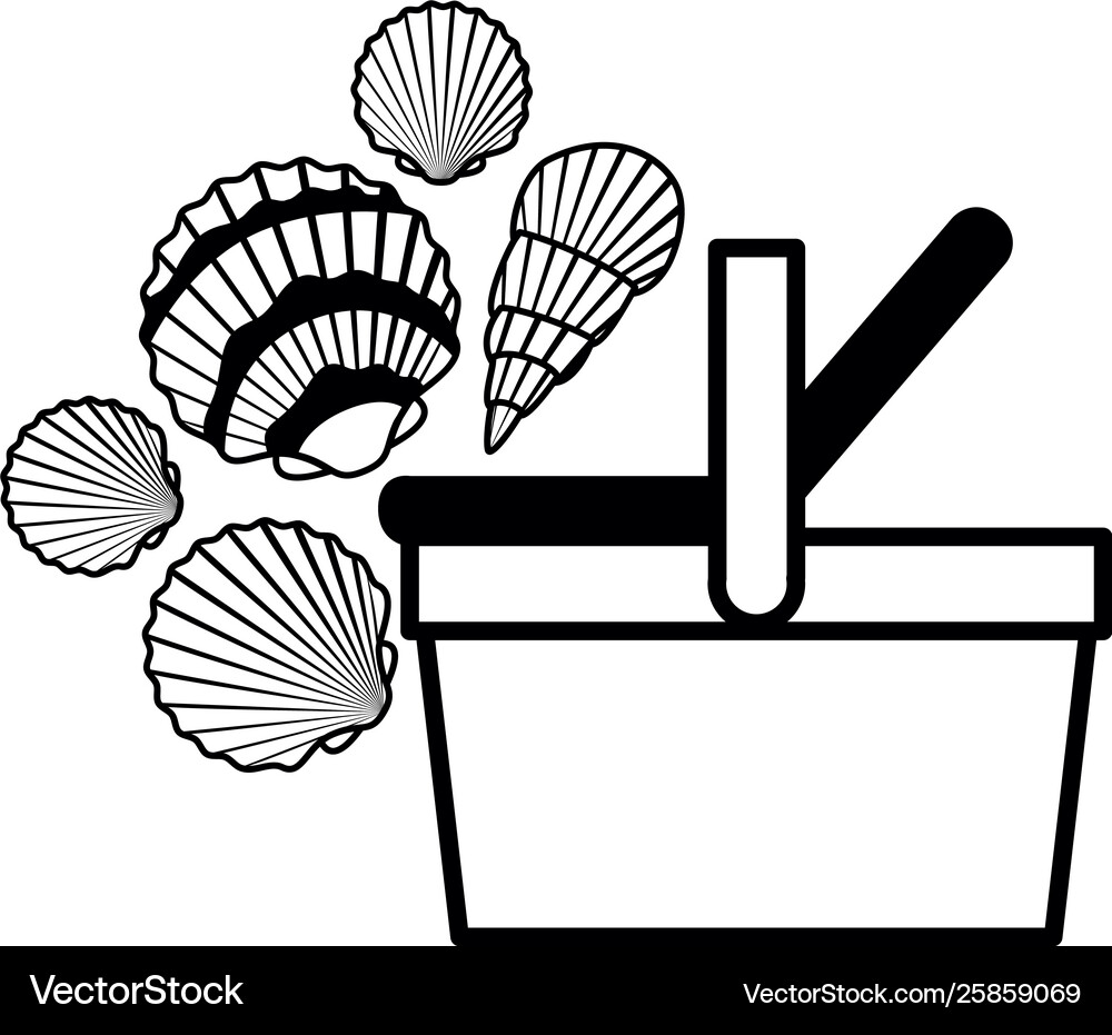 Straw picnic basket on white background Royalty Free Vector