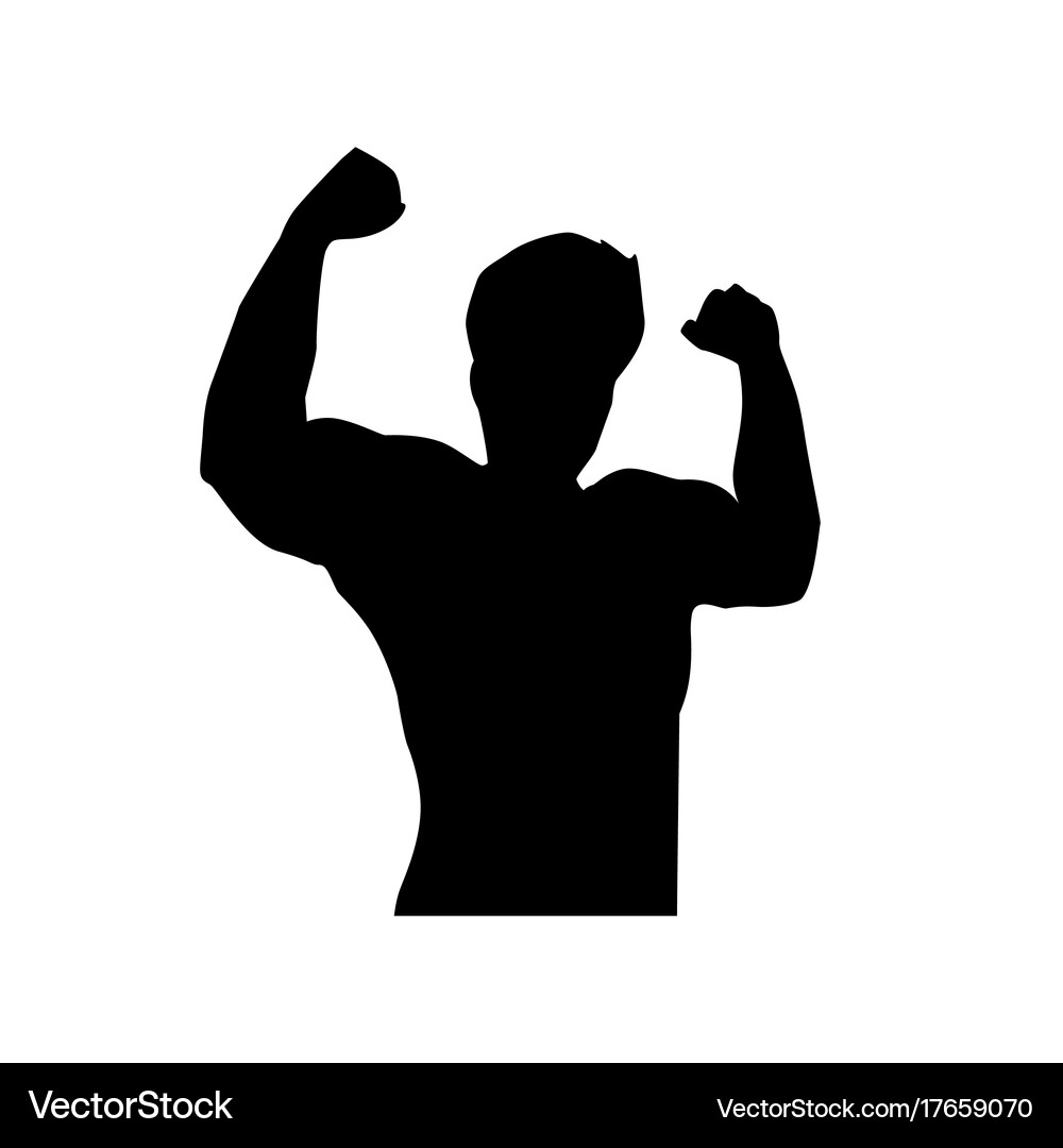 Strong man silhouette Royalty Free Vector Image