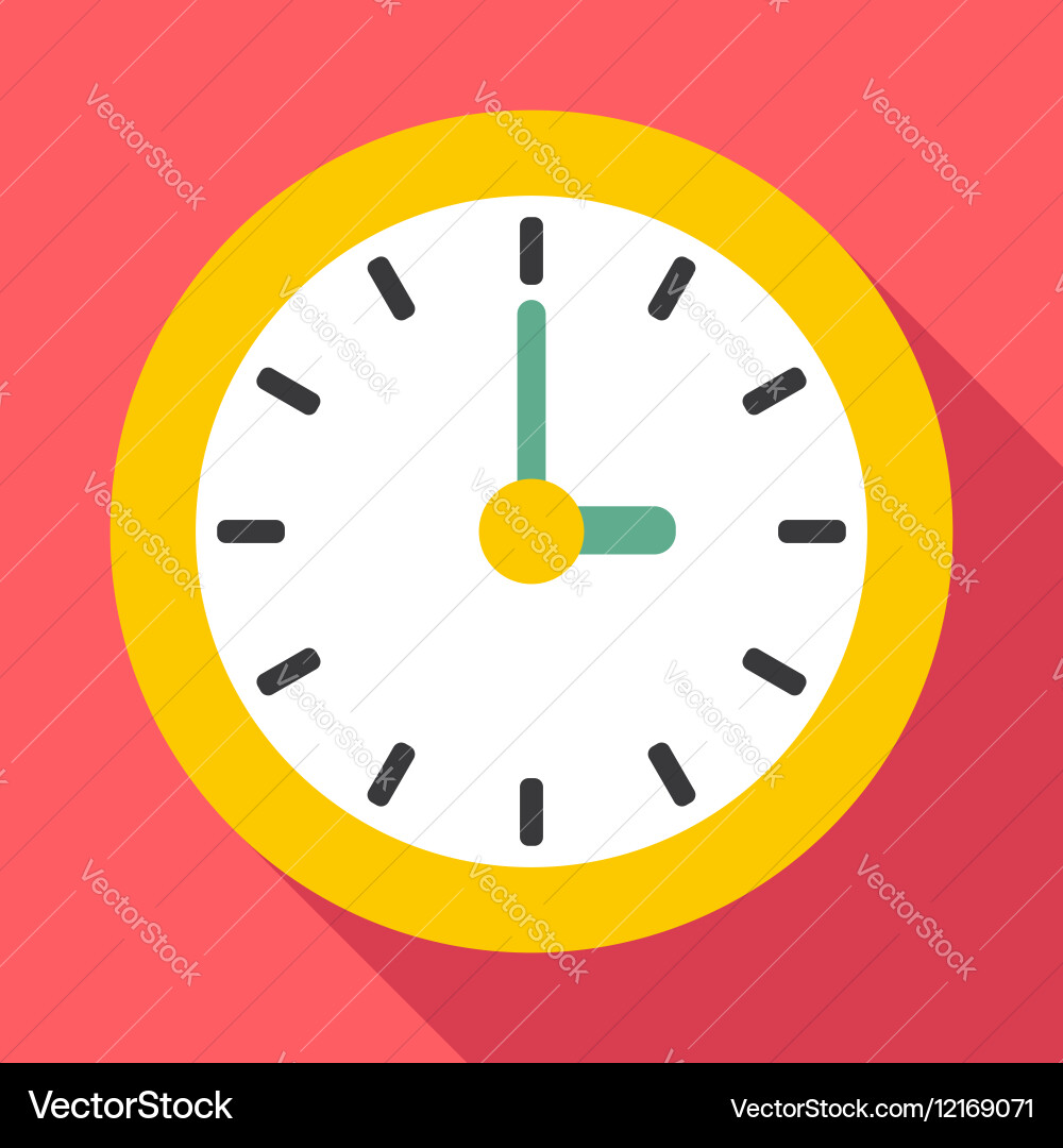 Clock icon flat style Royalty Free Vector Image