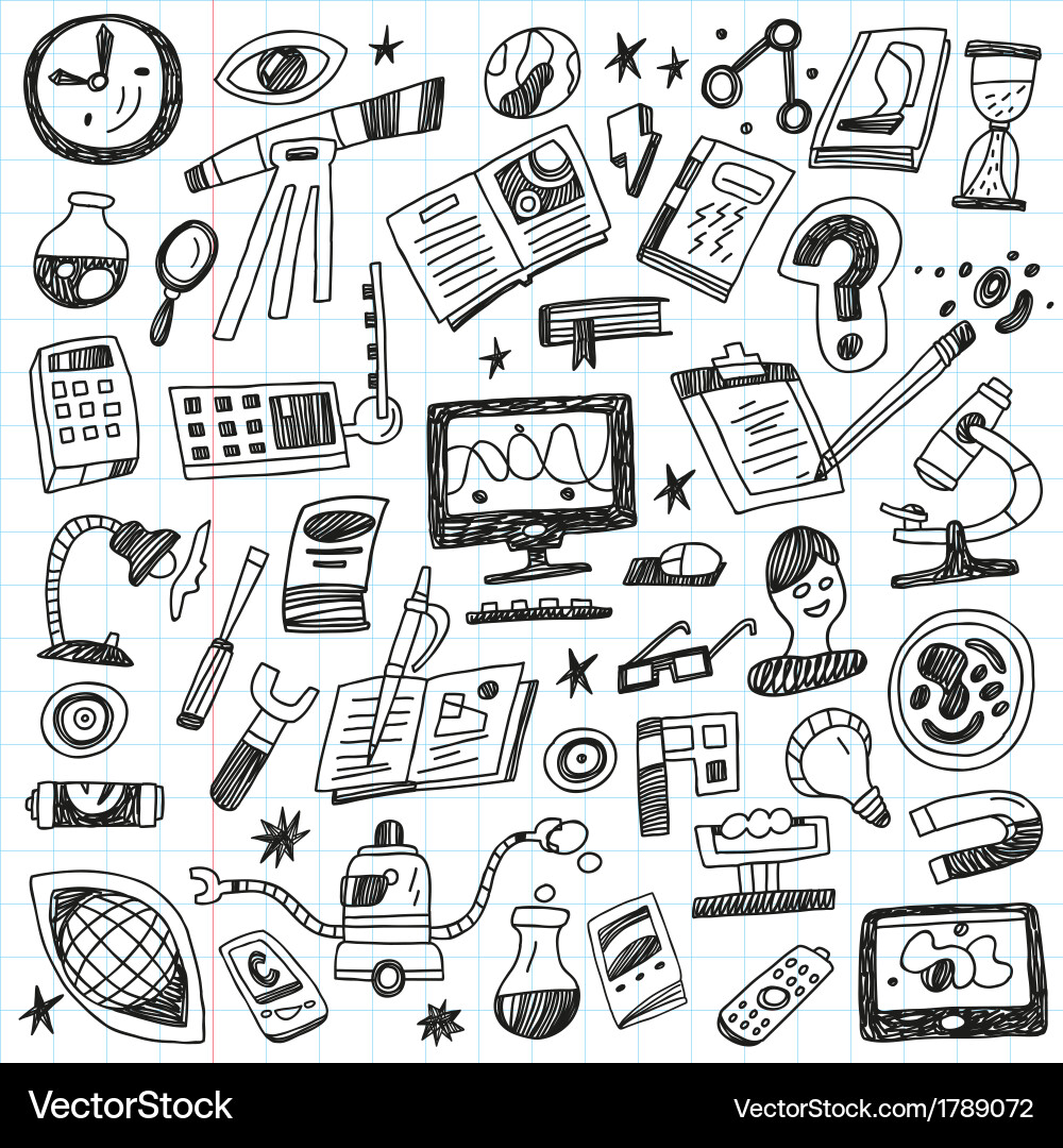 Science - doodles collection Royalty Free Vector Image