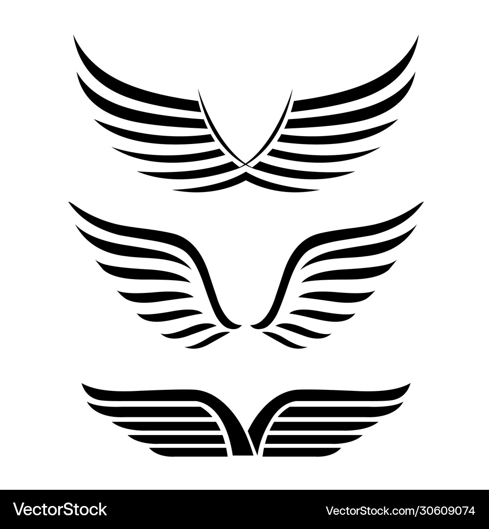 Wings set simple logo or sign element Royalty Free Vector