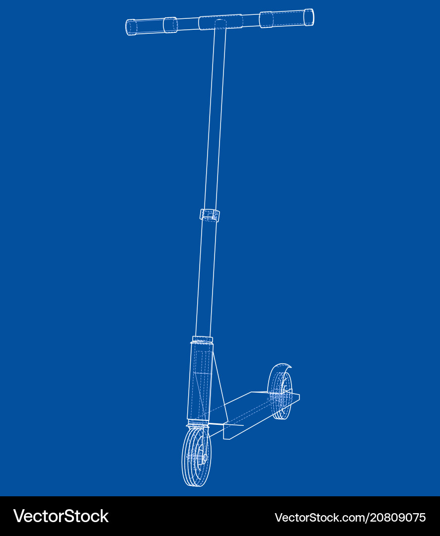 Kick scooter outline Royalty Free Vector Image