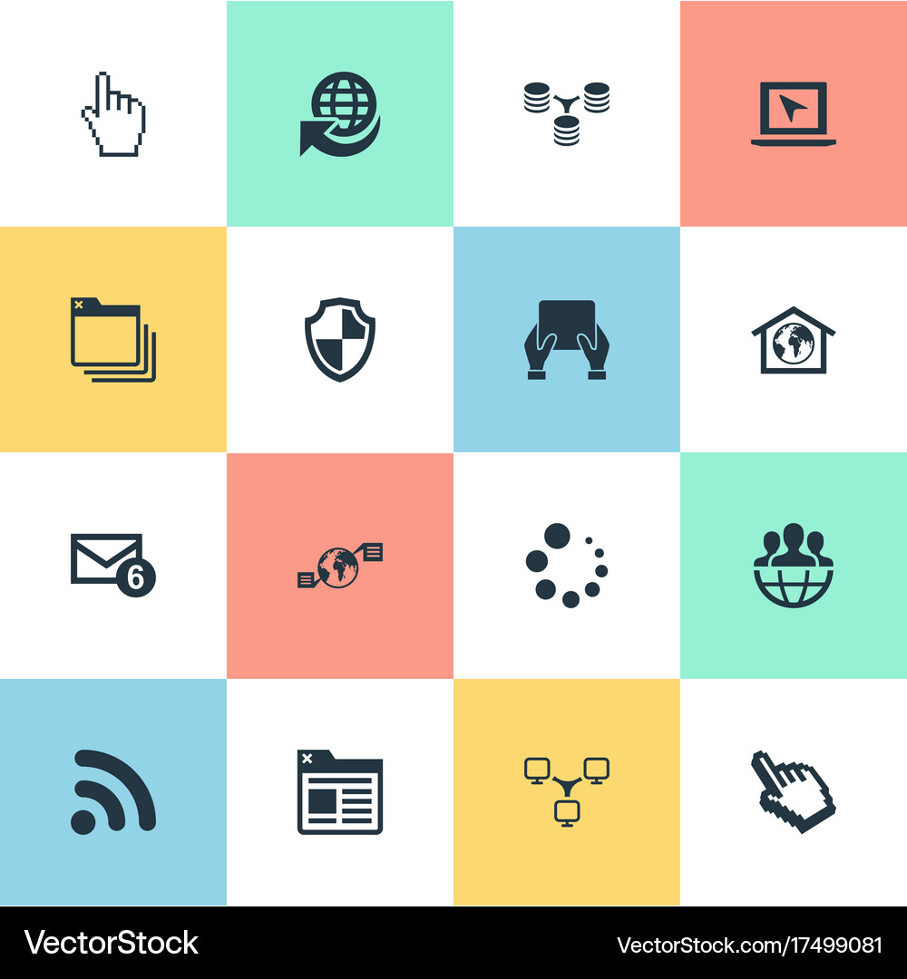 Set of simple network icons Royalty Free Vector Image