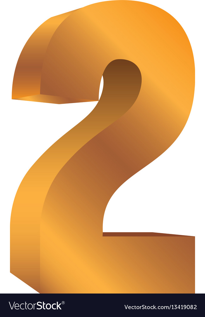 Brown number two icon Royalty Free Vector Image