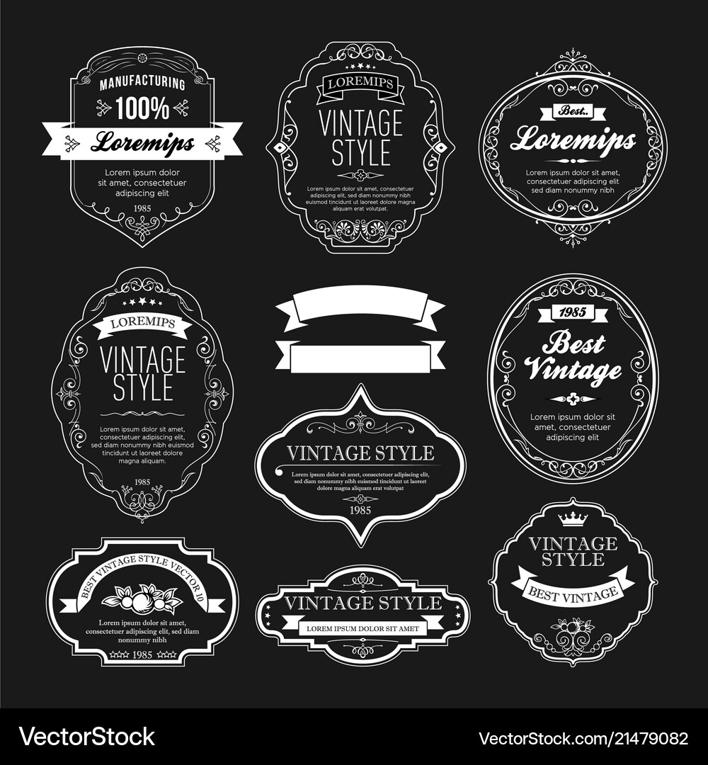 Set of vintage bottle label design Royalty Free Vector Image
