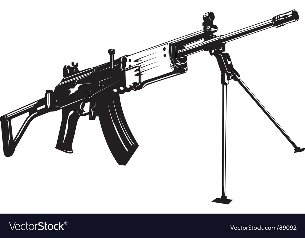 Machine gun Royalty Free Vector Image - VectorStock