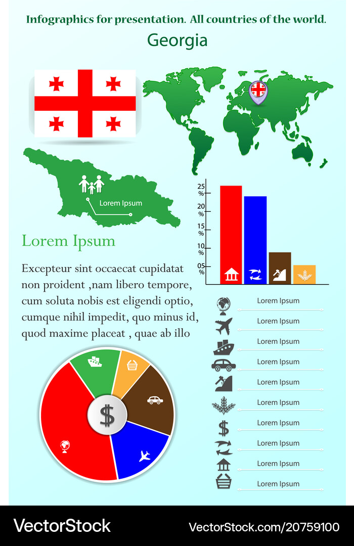 Georgia infographics for presentation all Vector Image