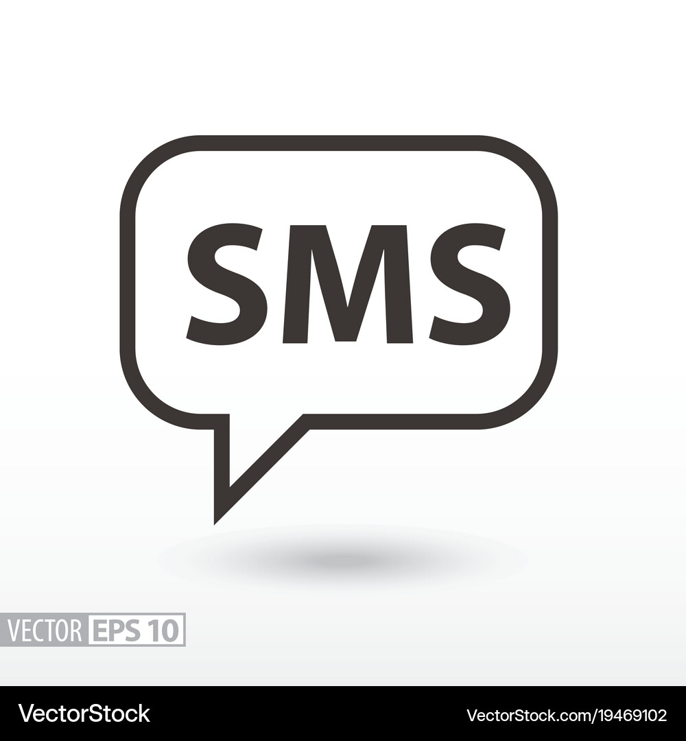 Sms flat icon sign message Royalty Free Vector Image