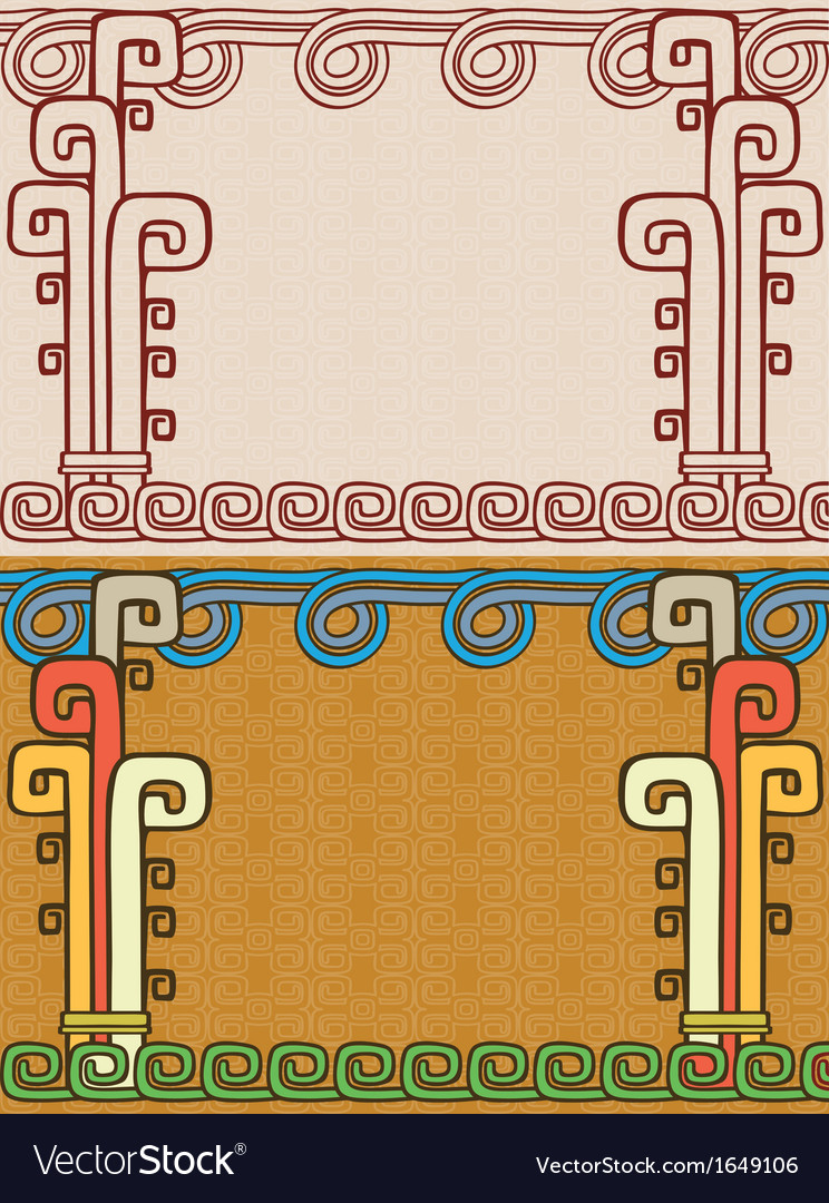 Aztec background two variants Royalty Free Vector Image