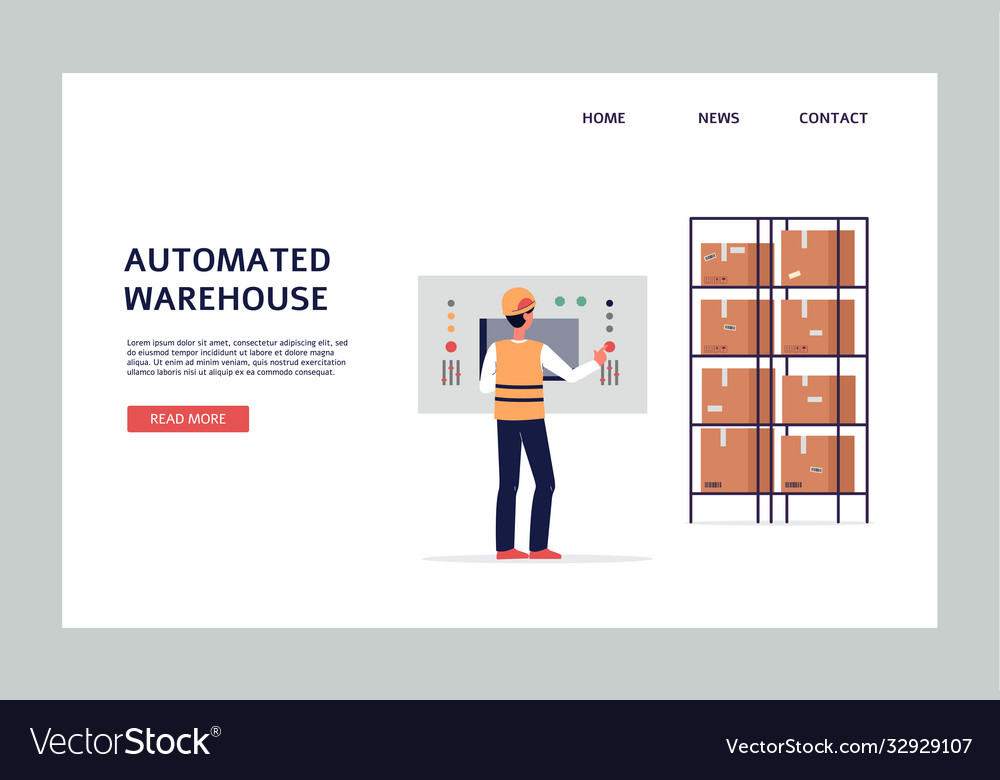 Warehouse worker in storage facility using Vector Image