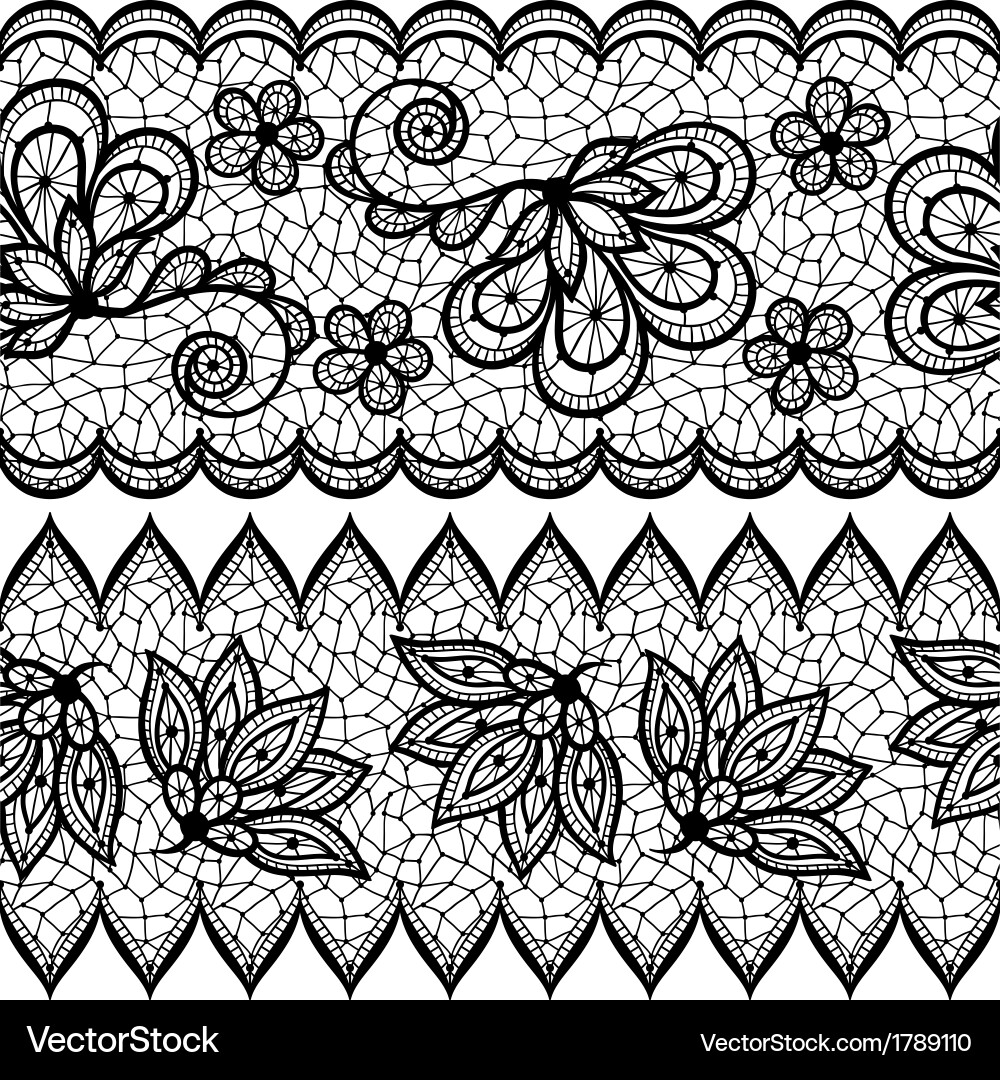 Old lace seamless pattern ornamental border Vector Image