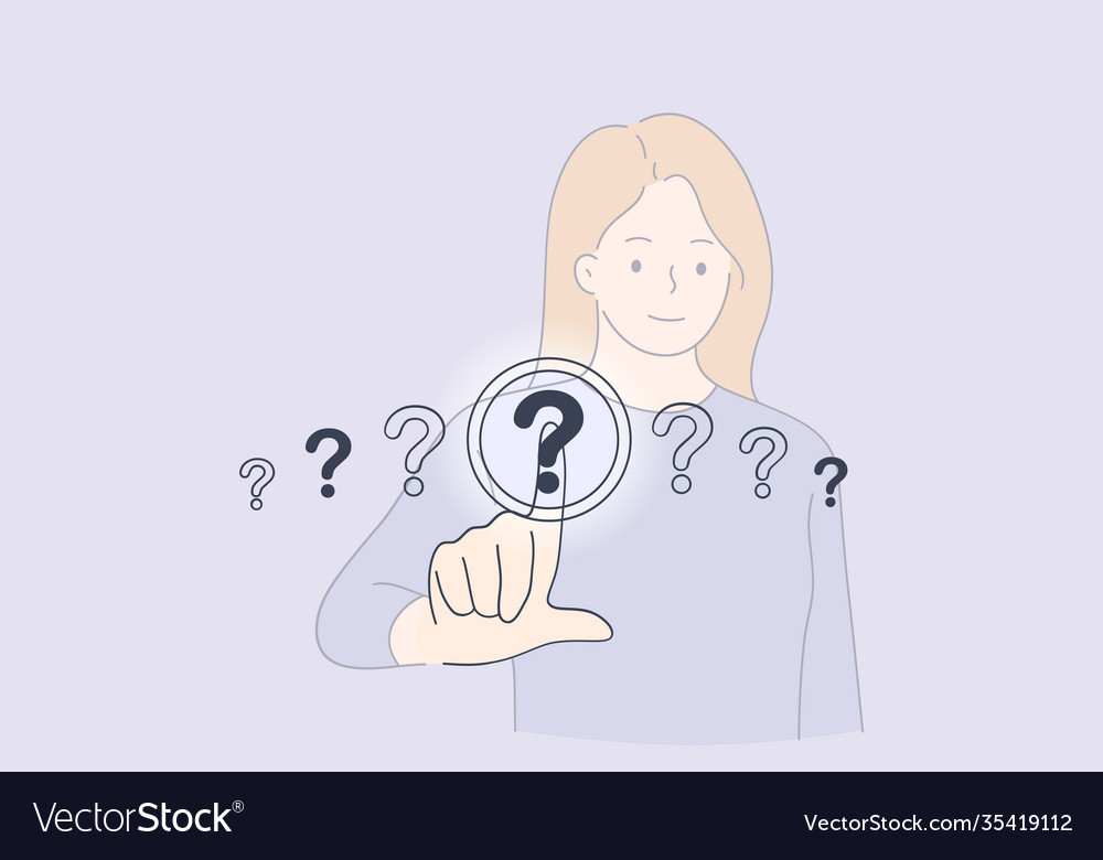 Question mark button concept Royalty Free Vector Image